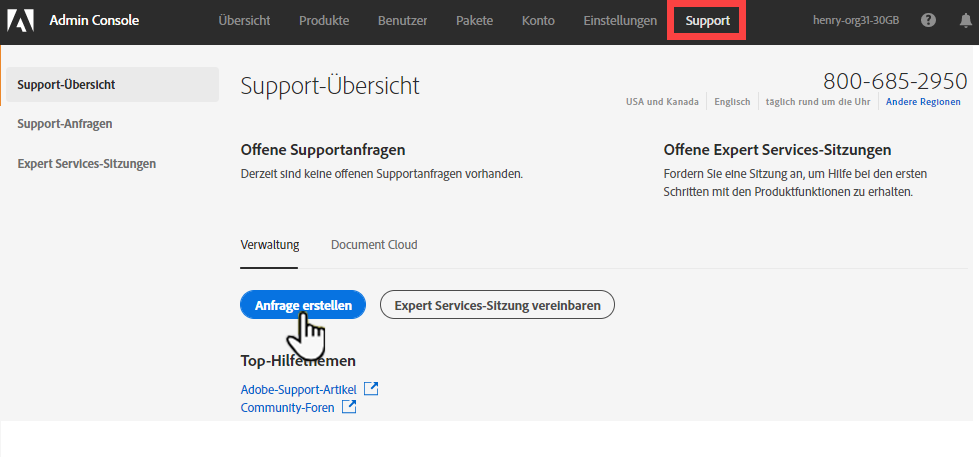 Adobe Acrobat Sign Kundensupport-Ressourcen