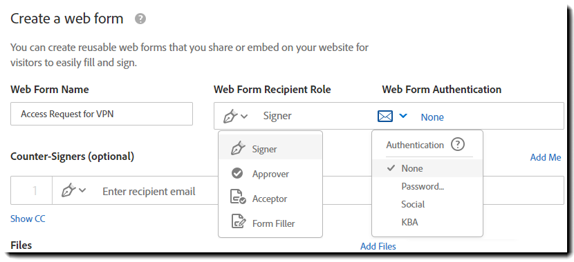 Webformular erstellen