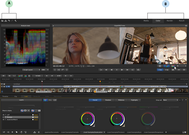 SpeedGrade-Arbeitsbereich