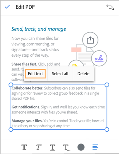 Acrobat Reader Android での PDF の操作：新しいエクスペリエンス