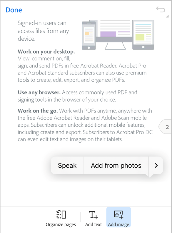 在 Acrobat Reader iOS 上处理 PDF：新体验