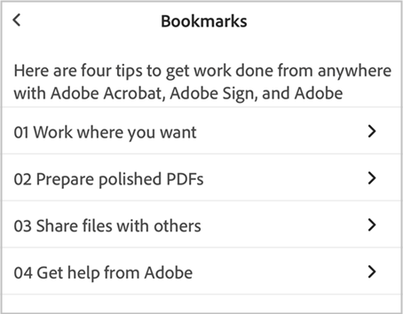 Acrobat Reader iOS での PDF の操作：新しいエクスペリエンス