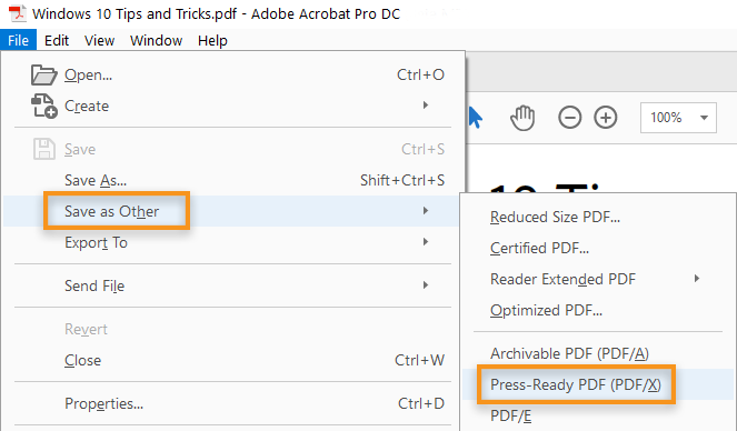 Create High resolution Print ready PDFs Using Acrobat