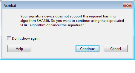 Steps to disable the unsupported required hashing algorithm SHA256 message while digitally ...
