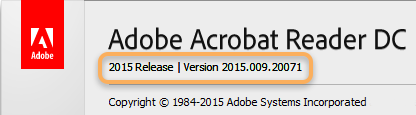 Identify the product and its version for Acrobat and Reader