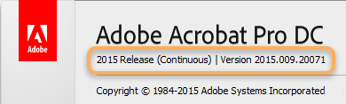 Identify the product and its version for Acrobat and Reader