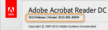 Identify the product and its version for Acrobat and Reader