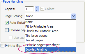 Print booklets using Acrobat or Reader