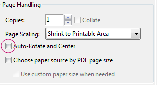 Print horizontal or vertical pages using Acrobat or Reader