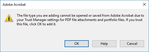 Attachments as security risks in Acrobat Reader and Acrobat