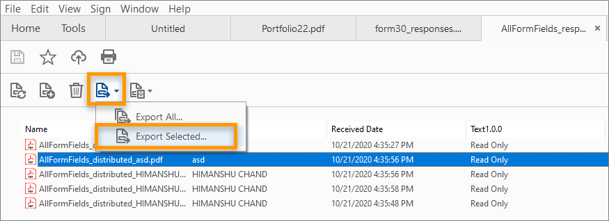 Collect and manage PDF form data, Adobe Acrobat