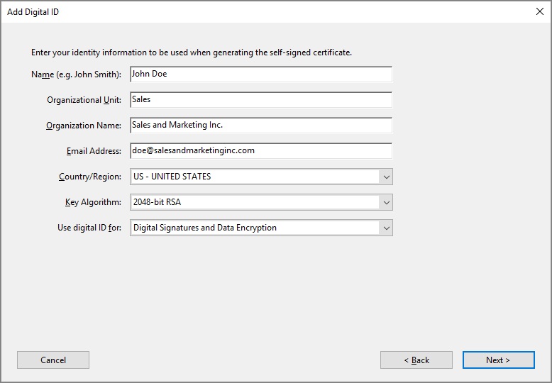 Adobe: Manage Digital IDs - Impeller