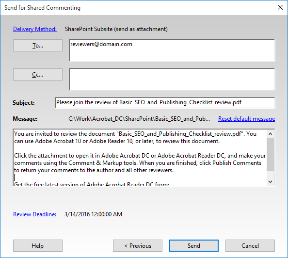 Hosting shared reviews on SharePoint or Office 365 sites with Acrobat