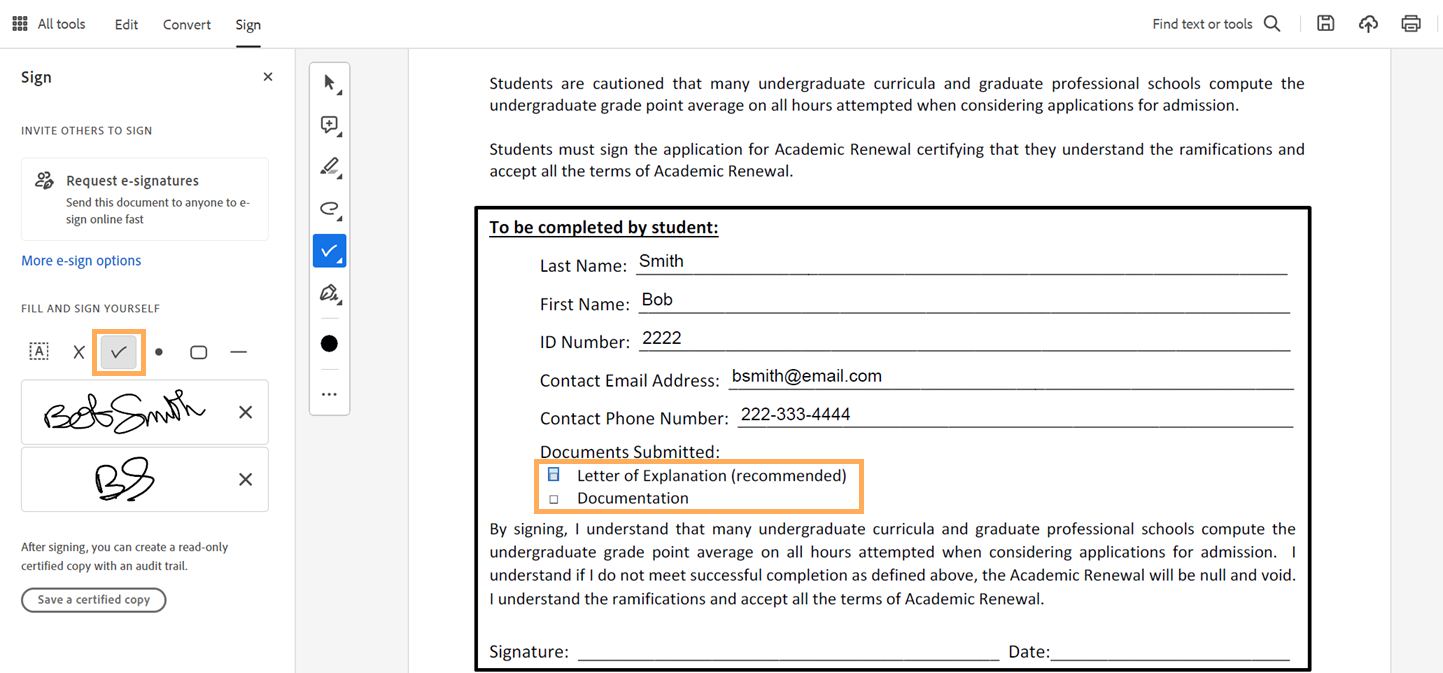 Fill and sign PDF forms using Adobe Acrobat Fill & Sign tool