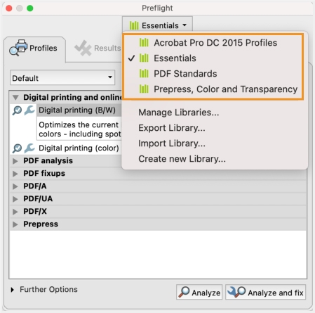 Preflight Libraries (Acrobat Pro)
