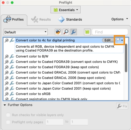 Preflight profiles (Acrobat Pro)