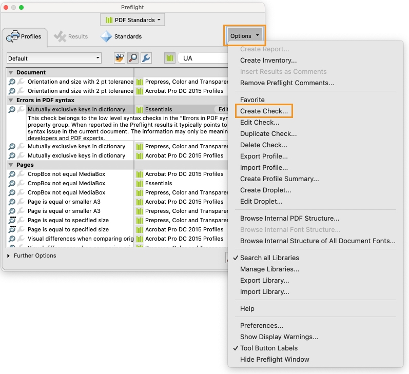 Preflight variables (Acrobat Pro)
