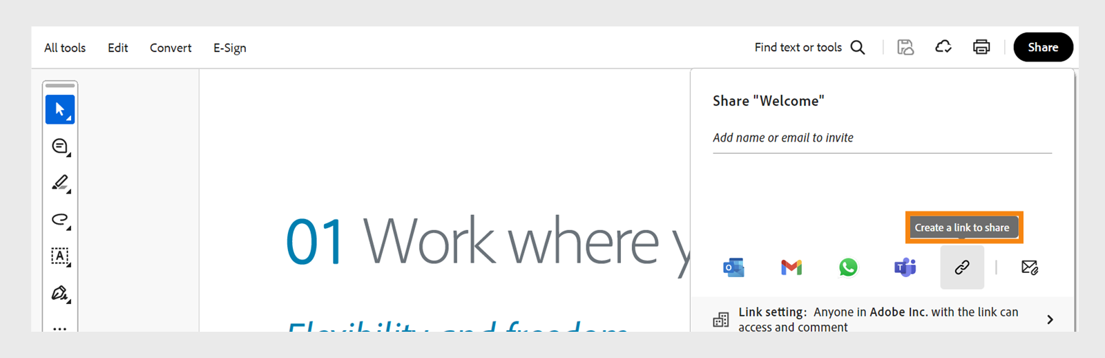 Starting a PDF review, Adobe Acrobat
