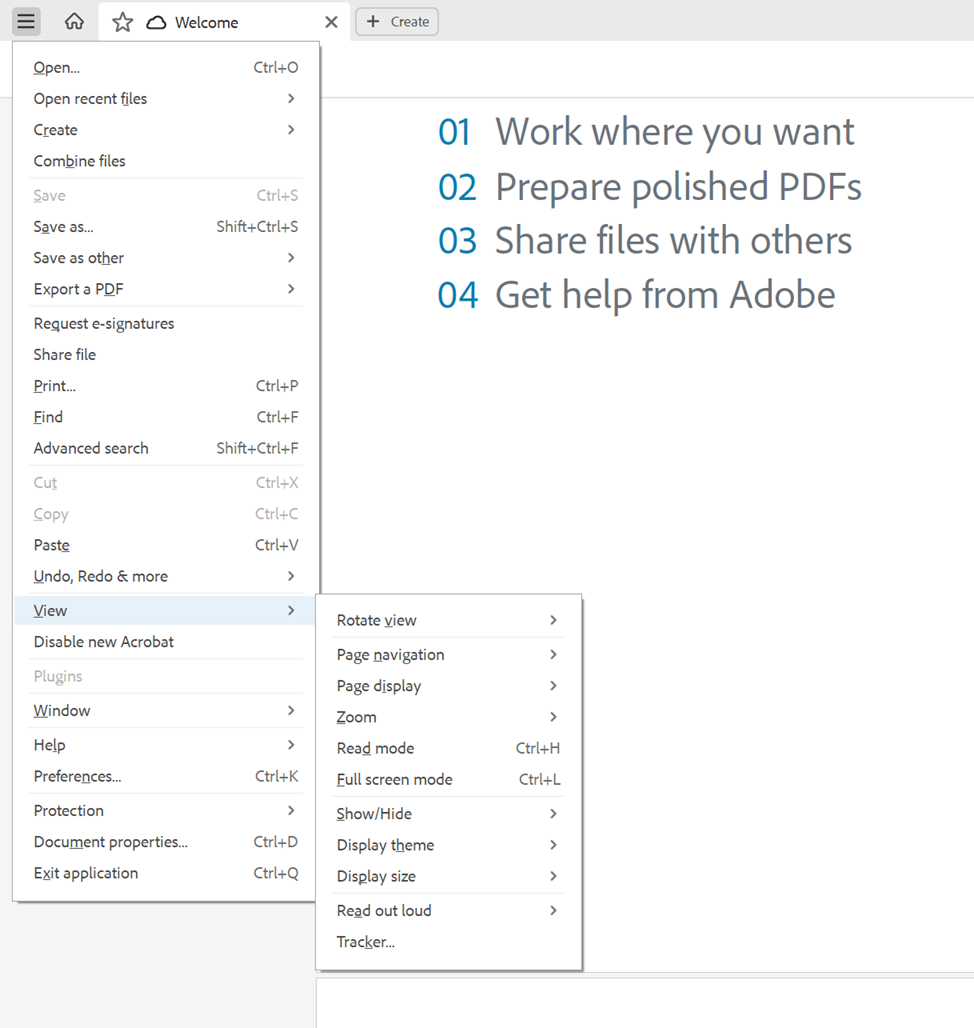 Navigating PDF pages, Adobe Acrobat