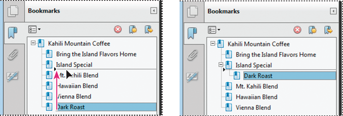 Page thumbnails and bookmarks in PDFs, Adobe Acrobat