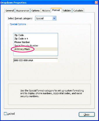 PDF form field properties, Adobe Acrobat