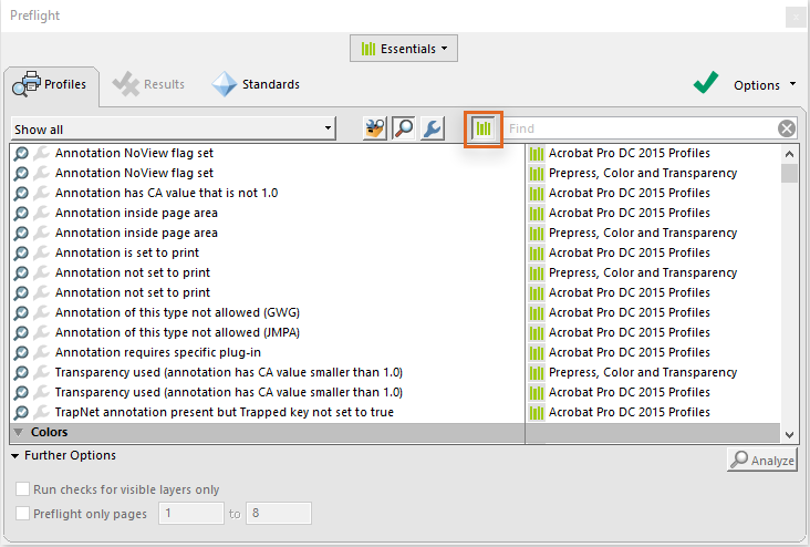 Preflight Libraries (Acrobat Pro)