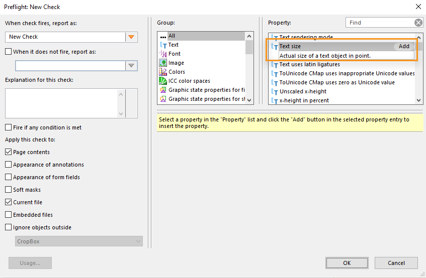 Preflight variables (Acrobat Pro)
