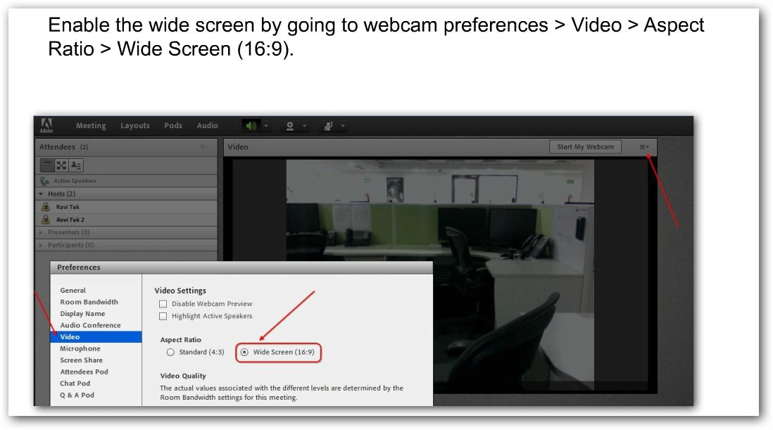 Enable Wide Screen mode for Webcam