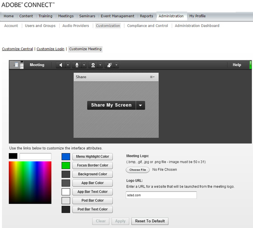 Accessibility features in Adobe Connect