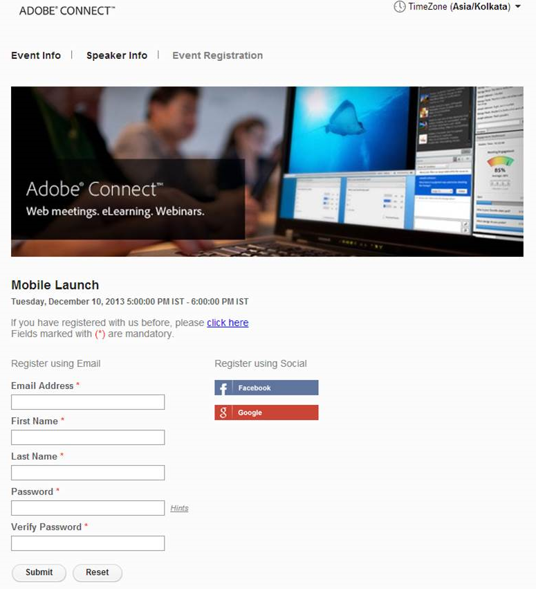 Register and join Connect Events