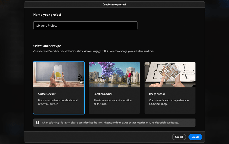 Feature summary | Adobe Aero (November 2023 release)