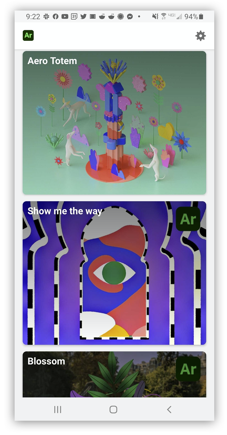 Discover Augmented Reality content in Aero Player (beta) on Android