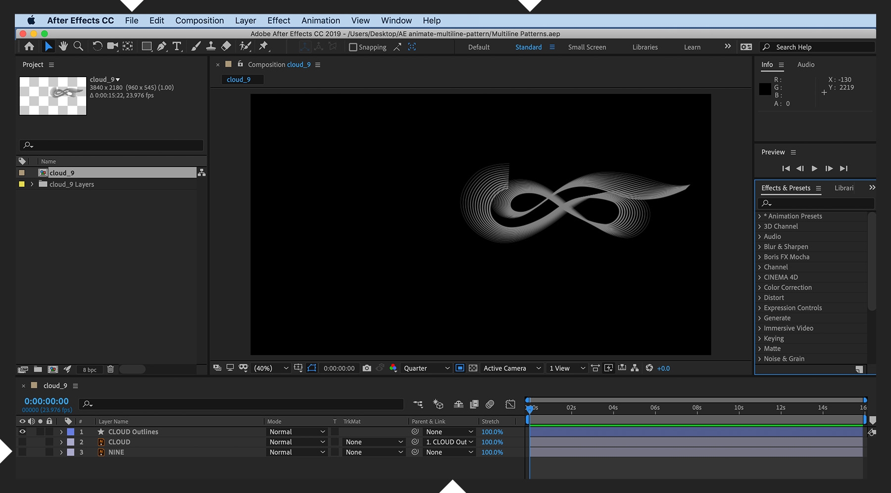 Animate Multiline Patterns