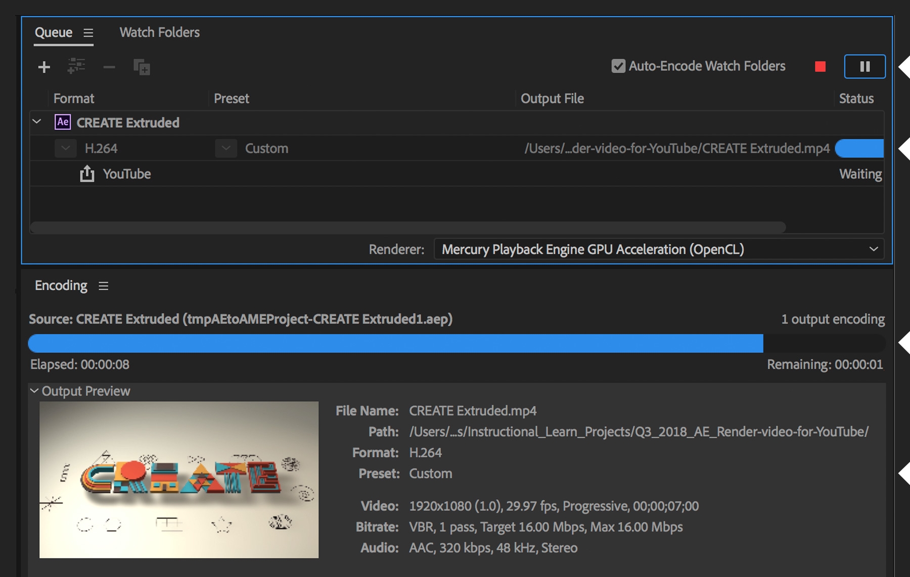 How to render video for YouTube