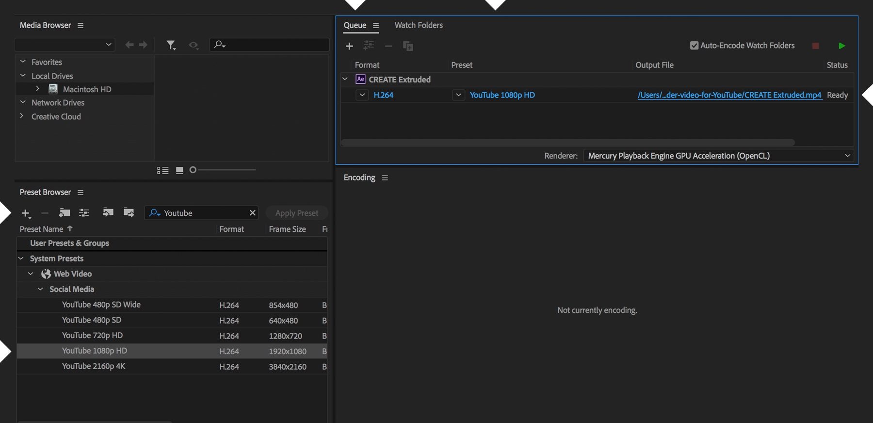 How to render video for YouTube