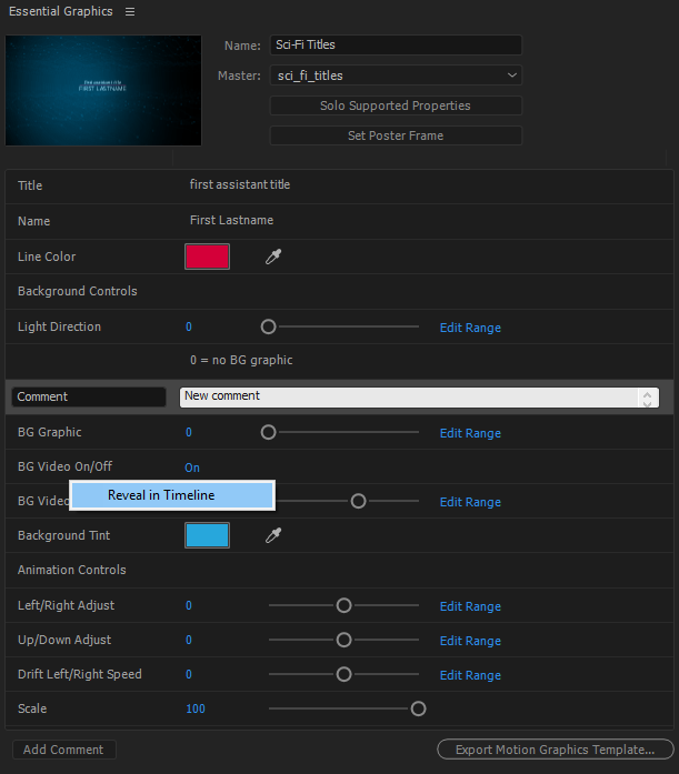 Create Motion Graphics templates with Essential Graphics panel