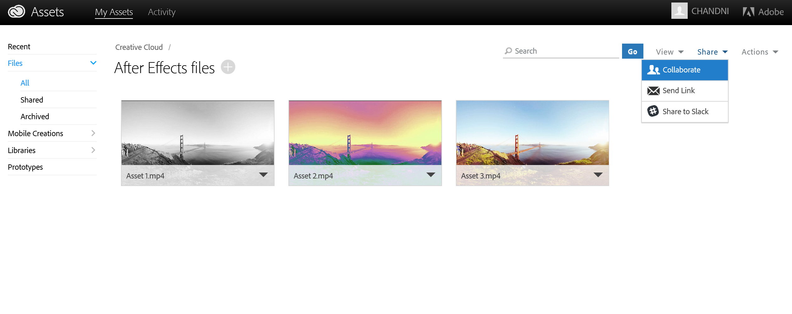 Creative Cloud Libraries in After Effects