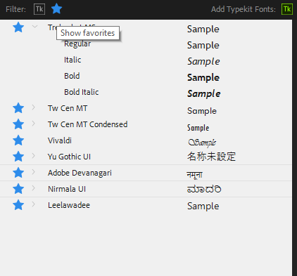 Format characters in the Character panel