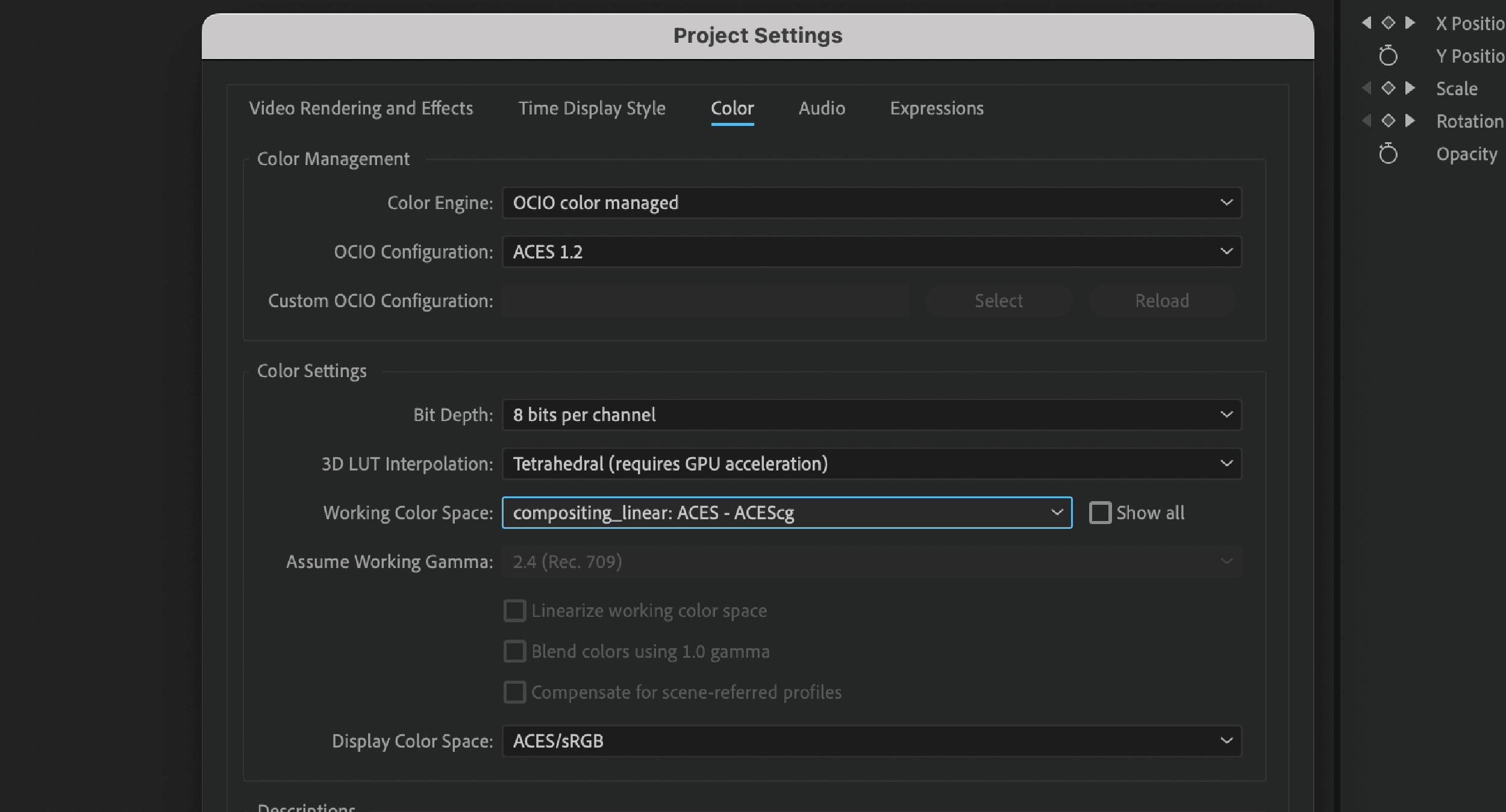 OpenColorIO and ACES color management