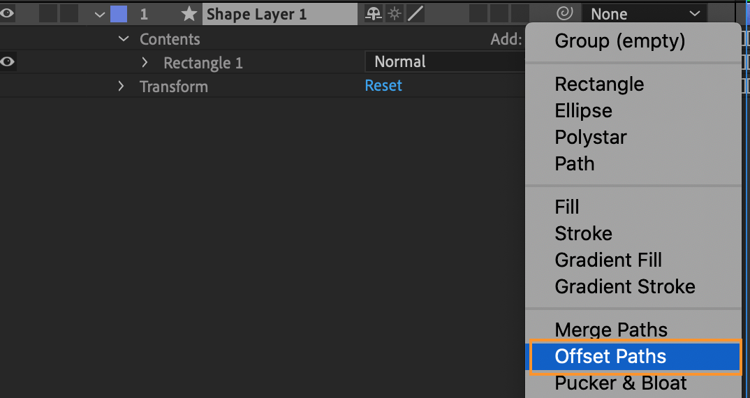 Use Offset Paths shape effect to alter shapes