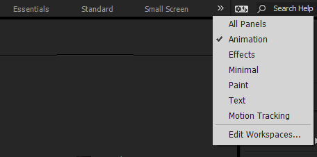 Workspaces, panels, and viewers in After Effects