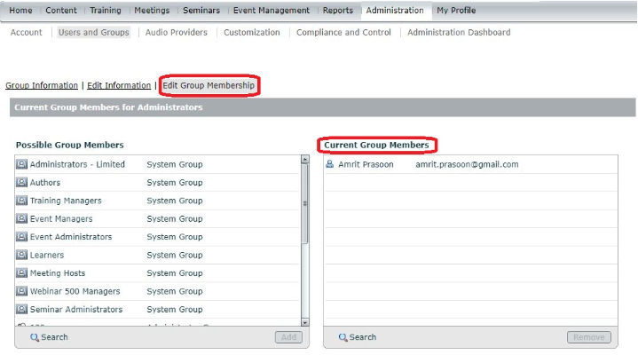 How to check the list of Administrators on the account