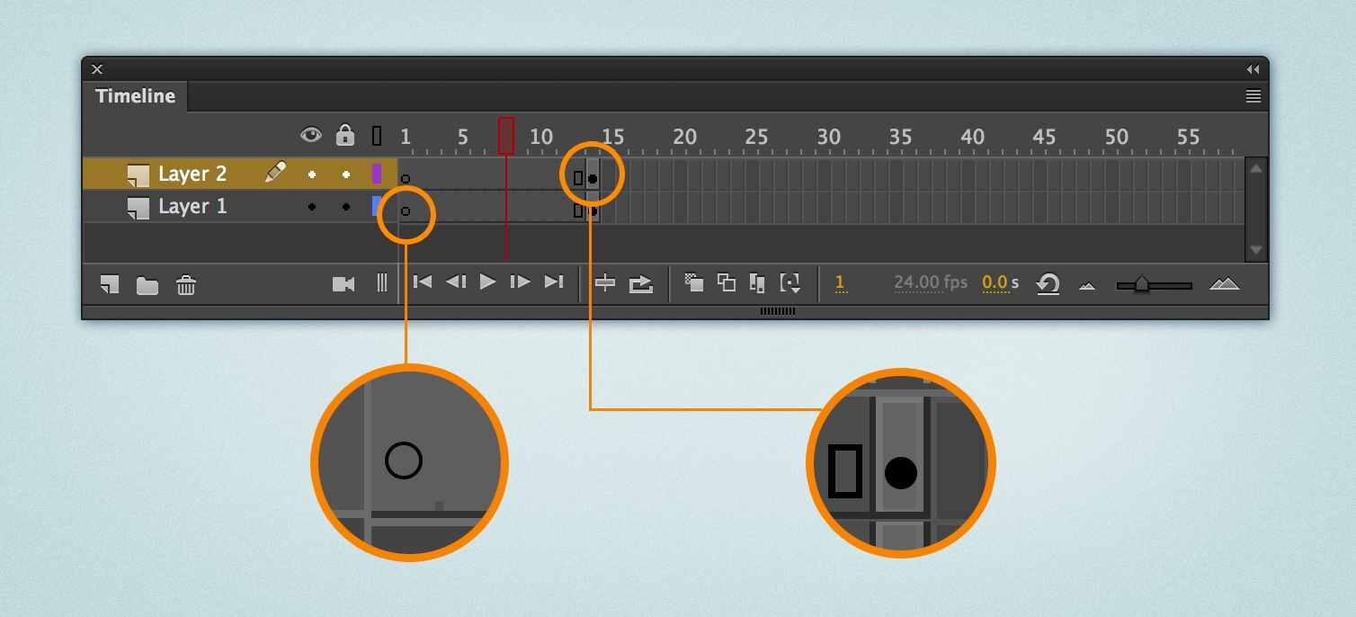 Use frames and keyframes in Adobe Animate