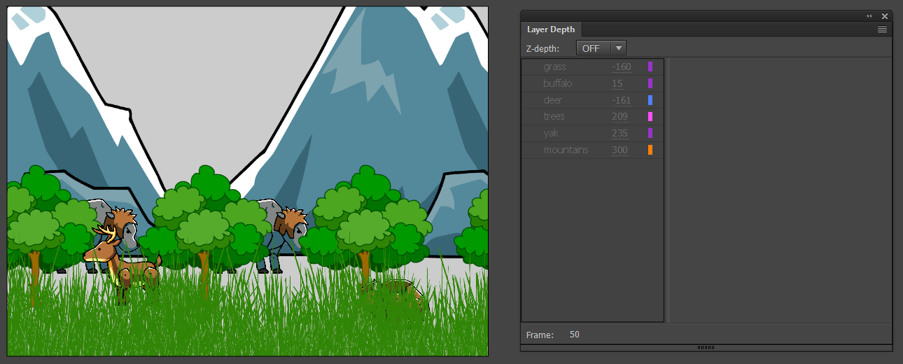 Create a parallax effect for your animations using layer depth