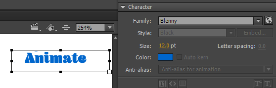 Using Adobe Fonts In Animate