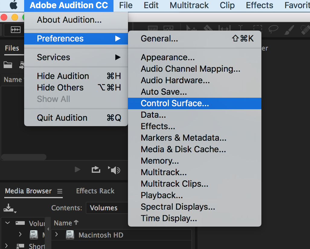 PreSonus FaderPort support in Adobe Audition