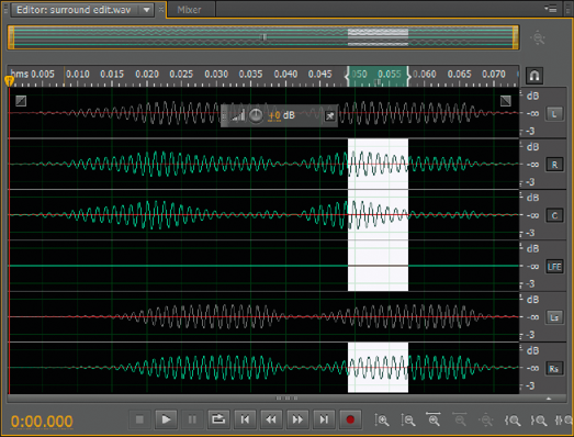 Selecting audio & audio ranges in Adobe audition