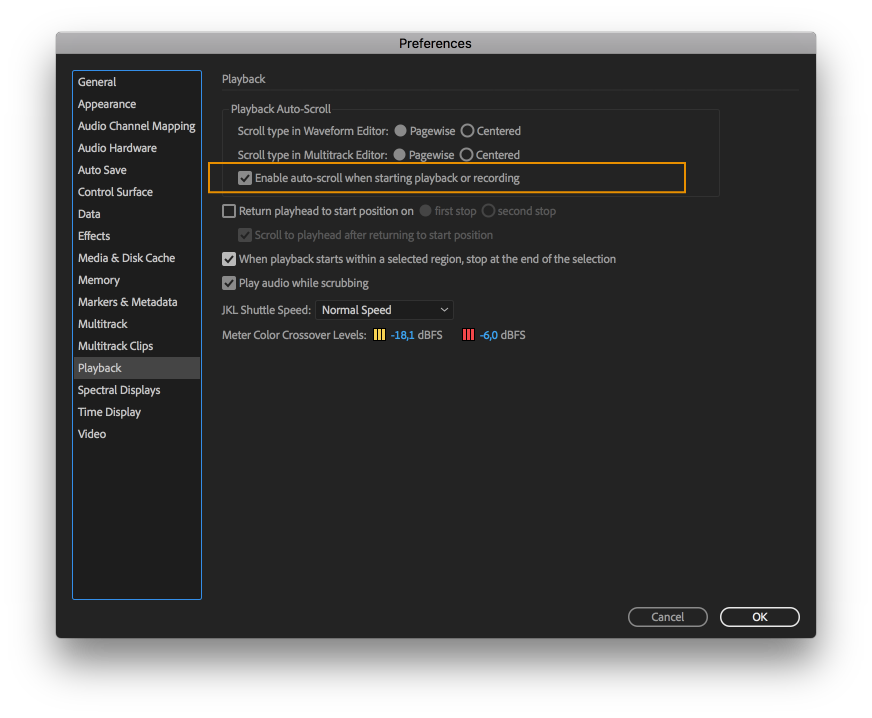 Using Audition to view, zoom, and navigate audio