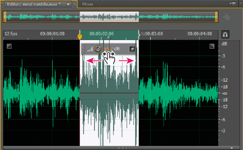 Using Audition to fade and changing amplitude