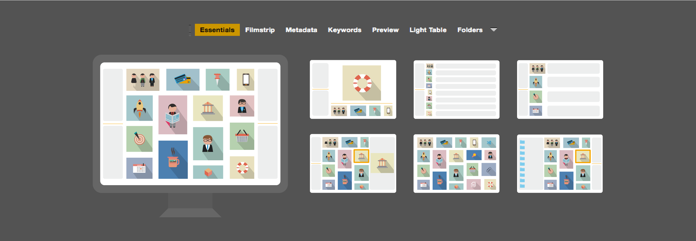How to use the Adobe Bridge panels and manage workspaces.